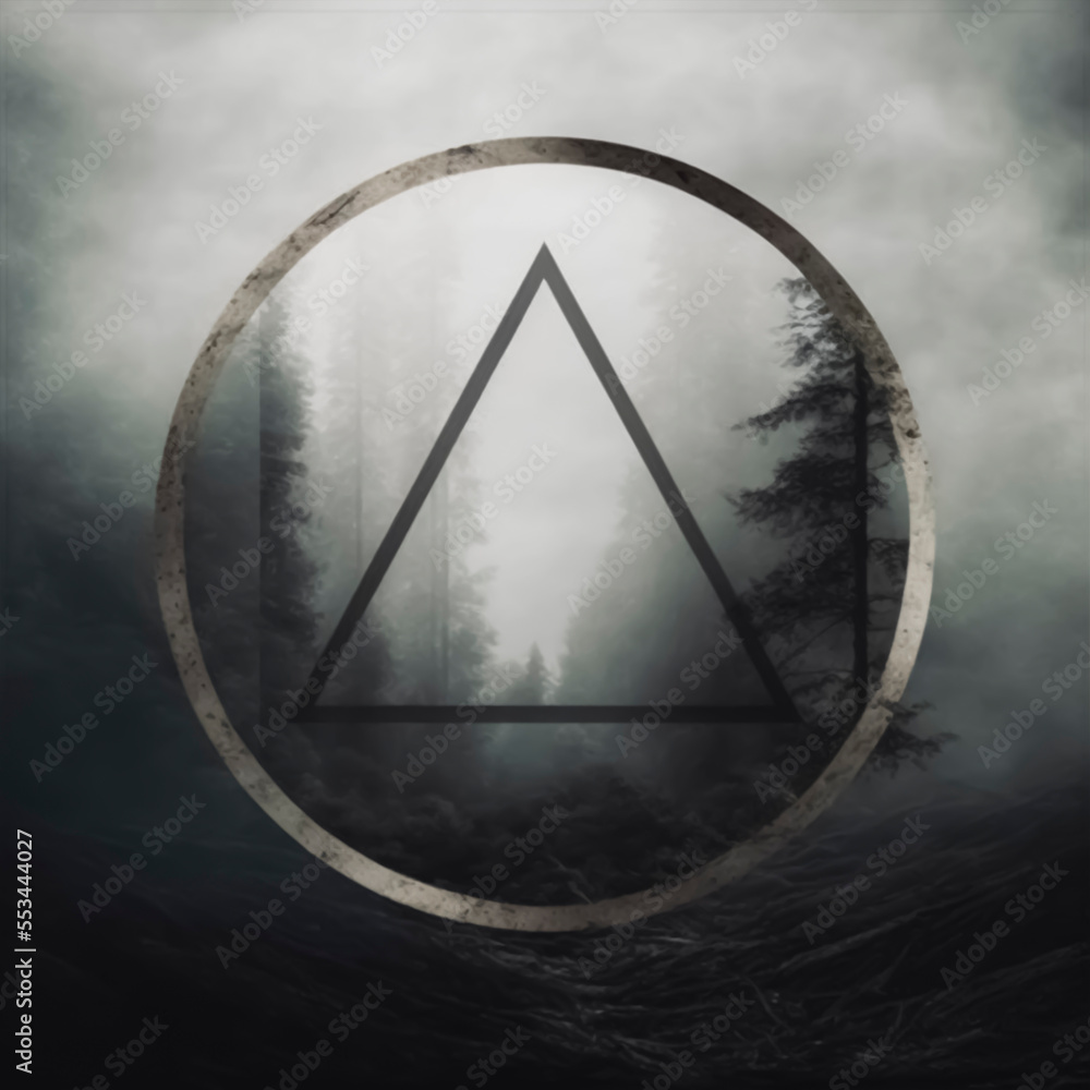 A symbol that describes a natural triangle that exists in one circle of ...