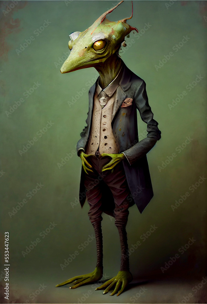 Generative AI abstract render of an anthropomorphic fantasy creature ...