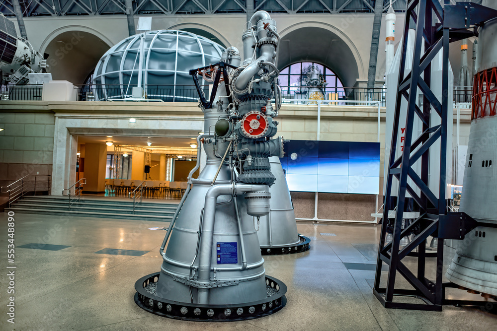 Liquid propellant rocket engine NK-33. Actual size at the Space Museum ...
