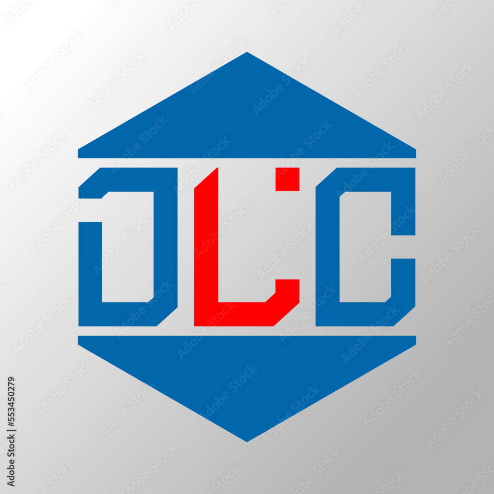 DLC hexagon vector logo template on white background. DLC polygon logo ...