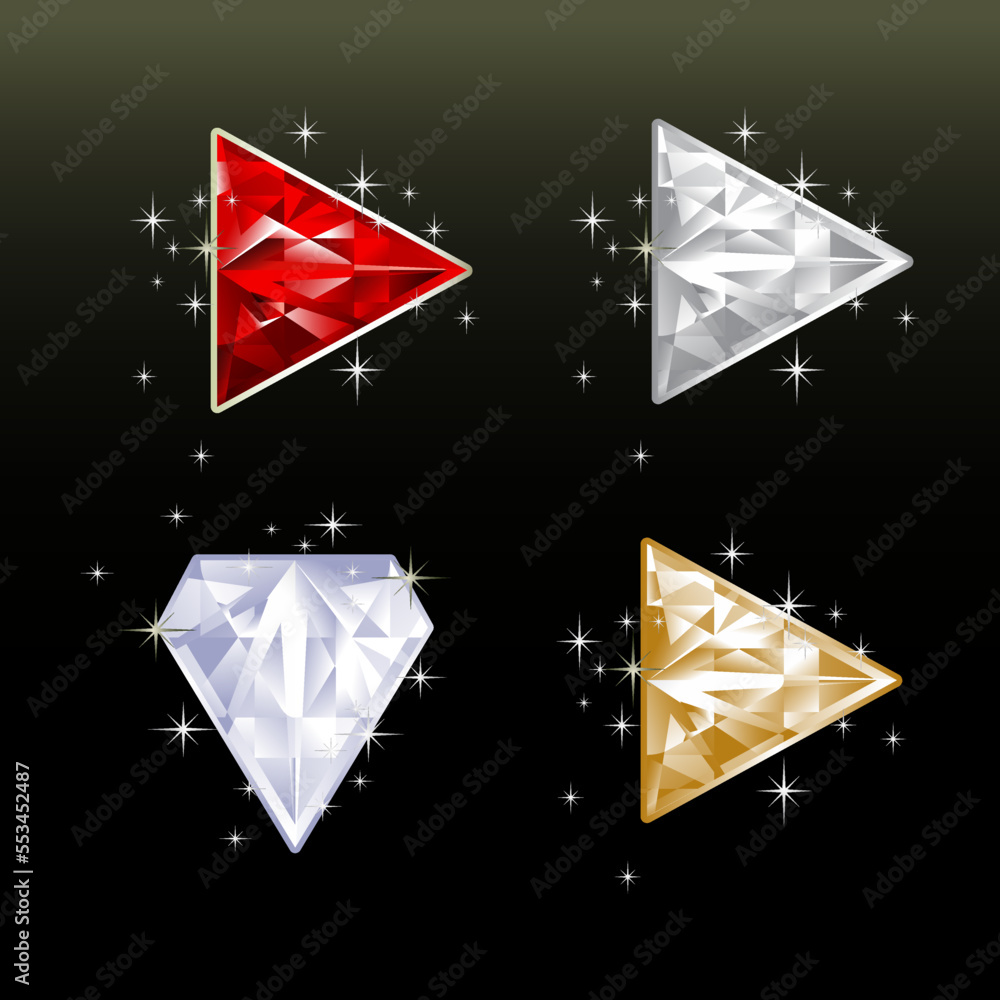 Set pack play button and diamond vector logo design inspirations Stock ...