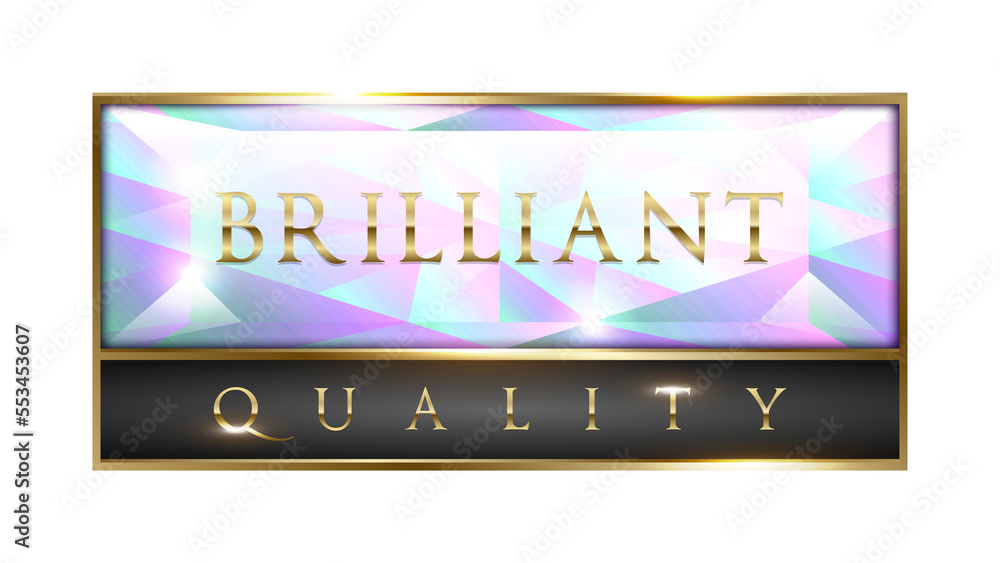 Brilliant quality product banner tag. Premium rectangle diamond label ...