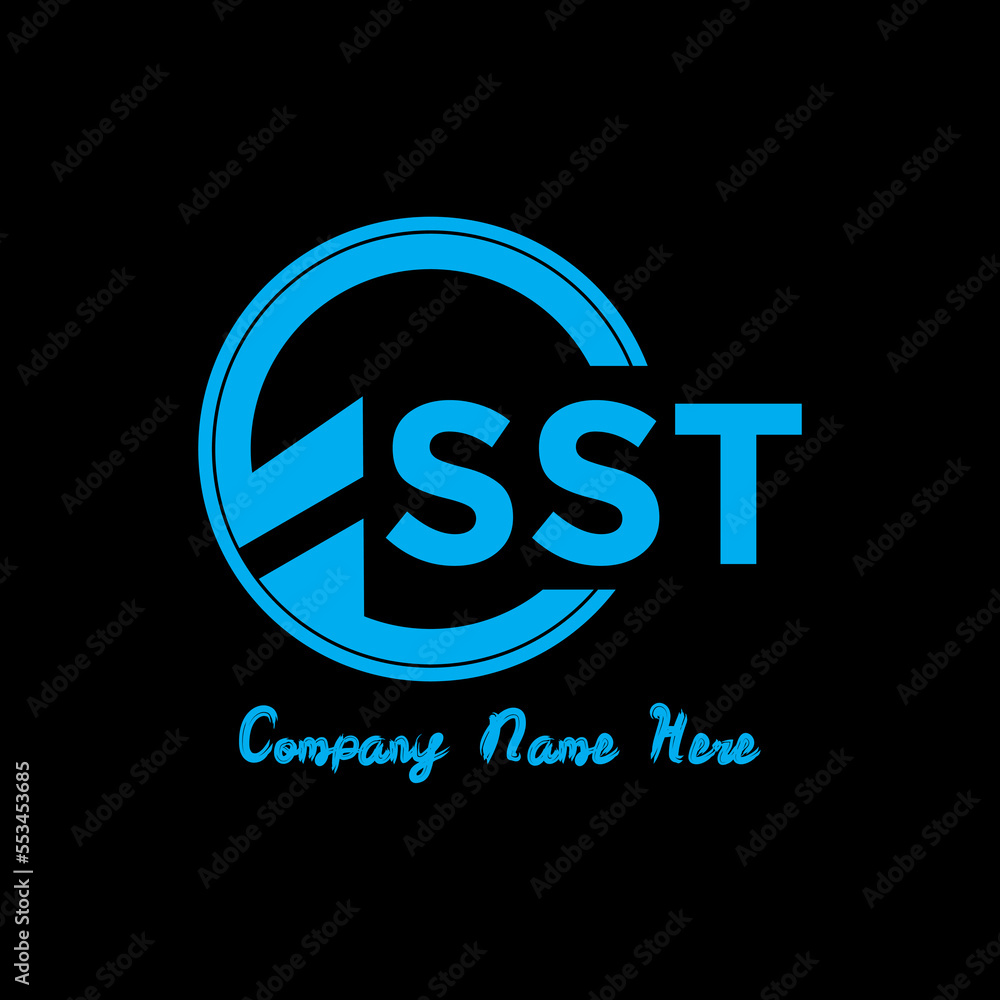 SST letter logo design with a circle shape. SST circle and cube shape ...