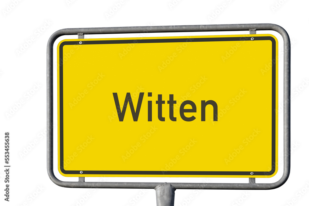 Ortstafel Stadt Witten, freigestellt als PNG, (Symbolbild) Stock ...