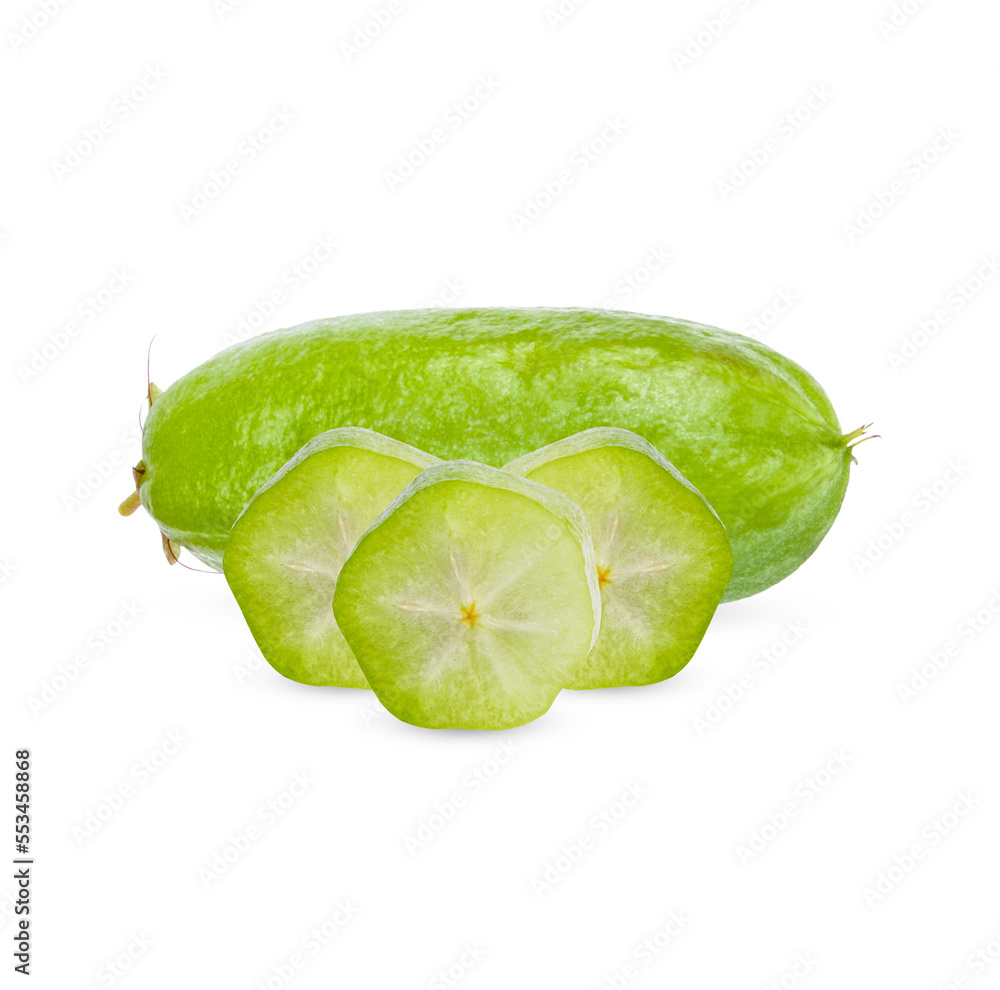 Bilimbi fruit (Bilimbing, Averrhoa bilimbi Linn) isolated on ...