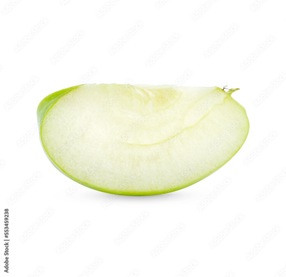 Fresh green apple sliced isolated on transparent background (.PNG ...