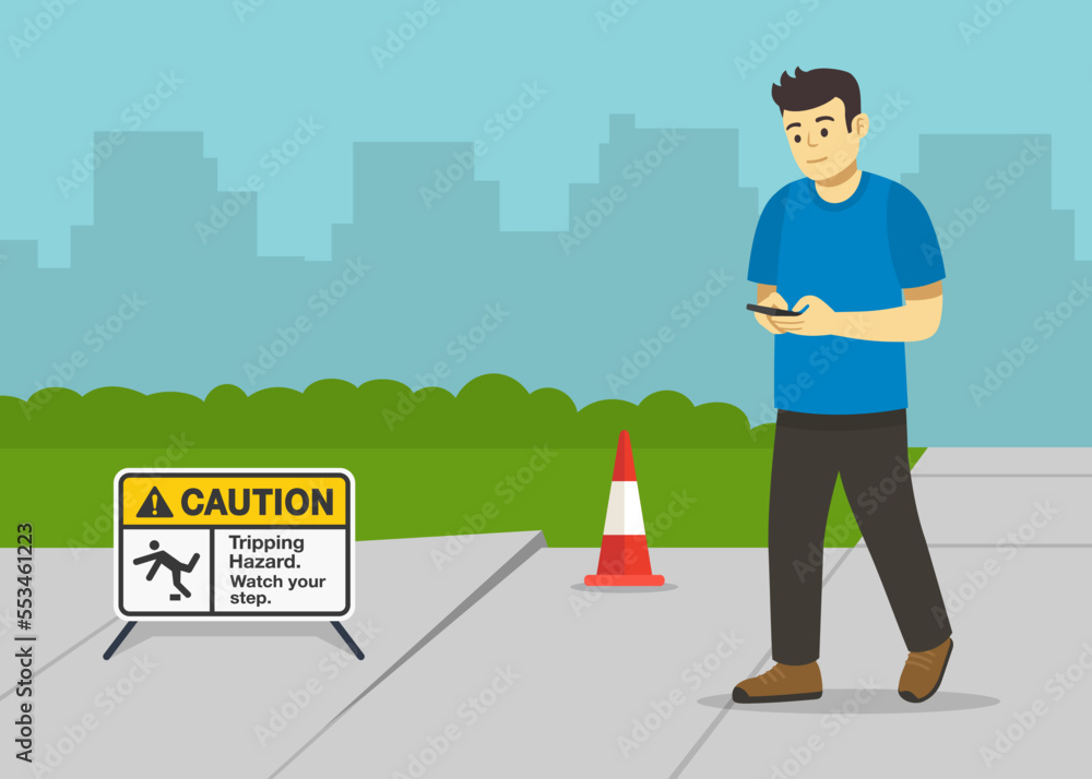 Walking On Sidewalk Clipart