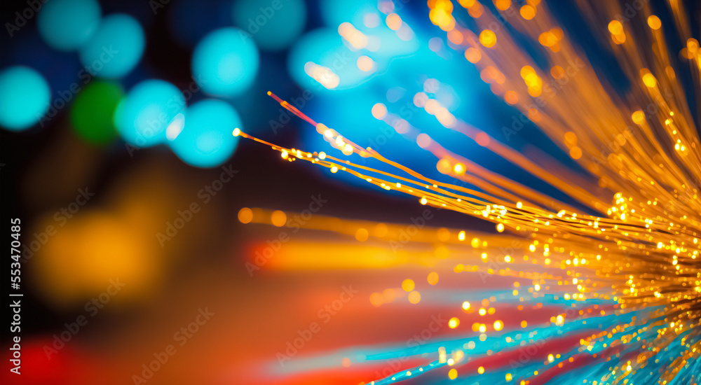 Abstract close up fiber optics light for background. Holiday concept ...