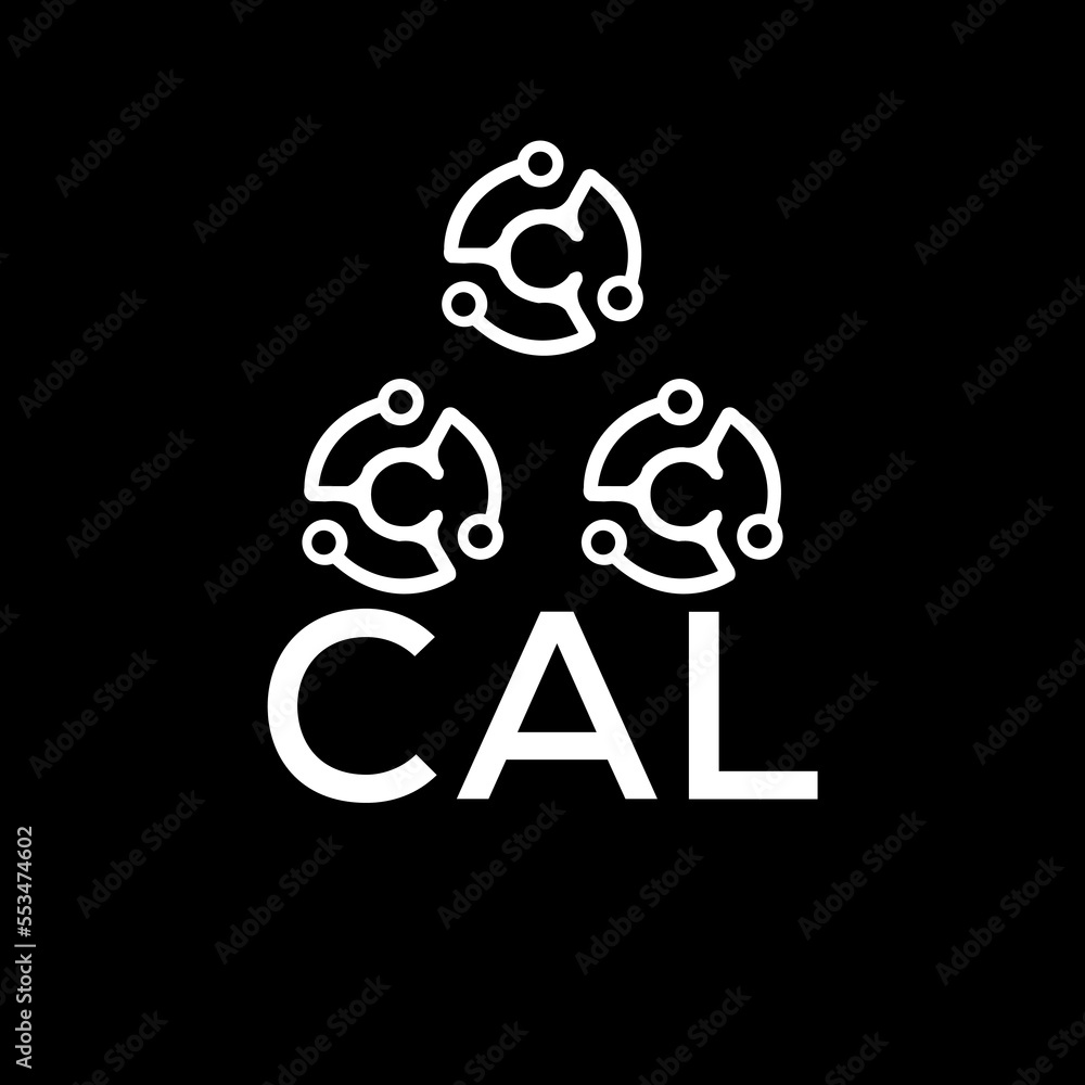 CAL letter logo. CAL best black background vector image. CAL Monogram ...
