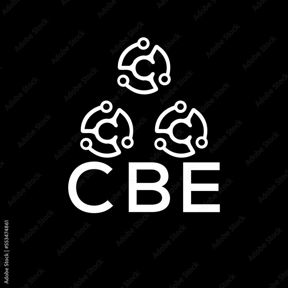 CBE letter logo. CBE best black background vector image. CBE Monogram ...