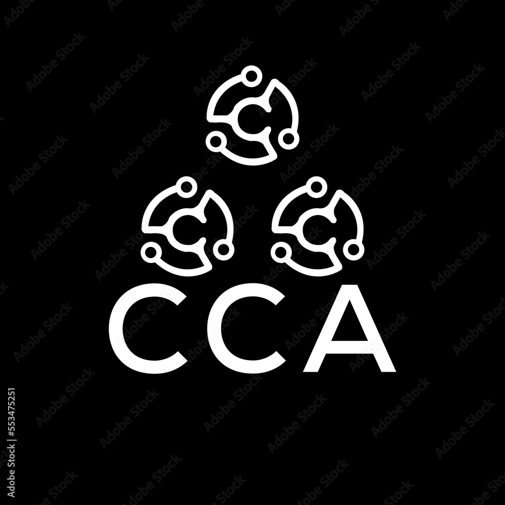 CCA letter logo. CCA best black background vector image. CCA Monogram ...