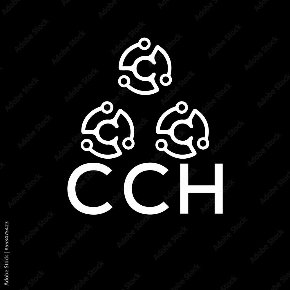 CCH letter logo. CCH best black background vector image. CCH Monogram ...
