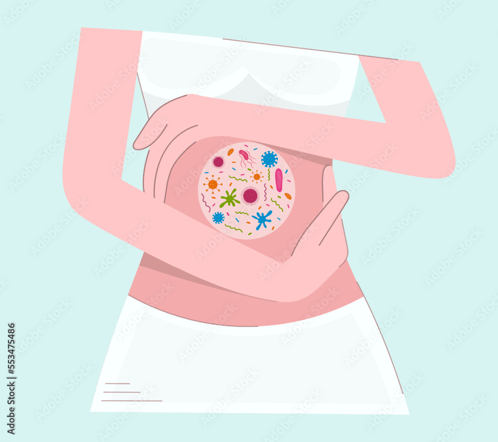 Photo & Art Print Microflora, viruses in the human intestine ...