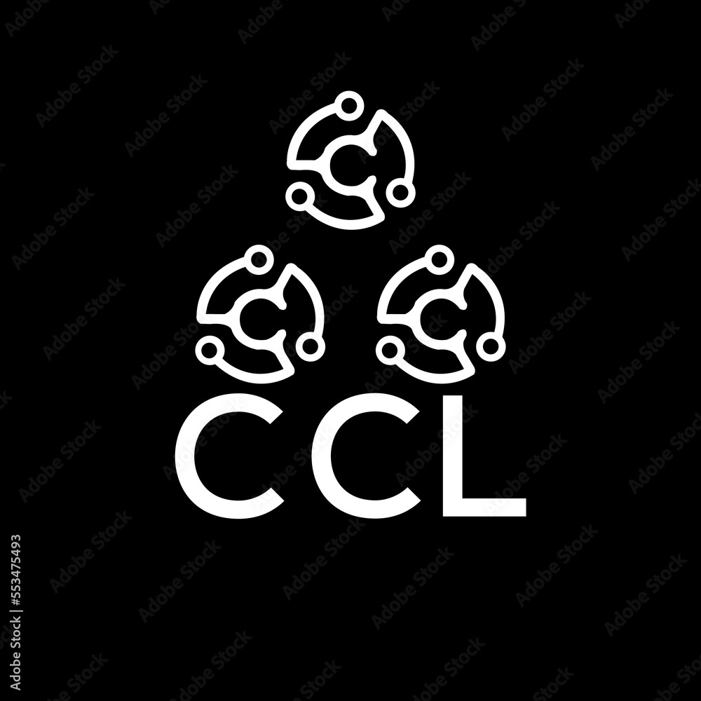 CCL letter logo. CCL best black background vector image. CCL Monogram logo design for ...