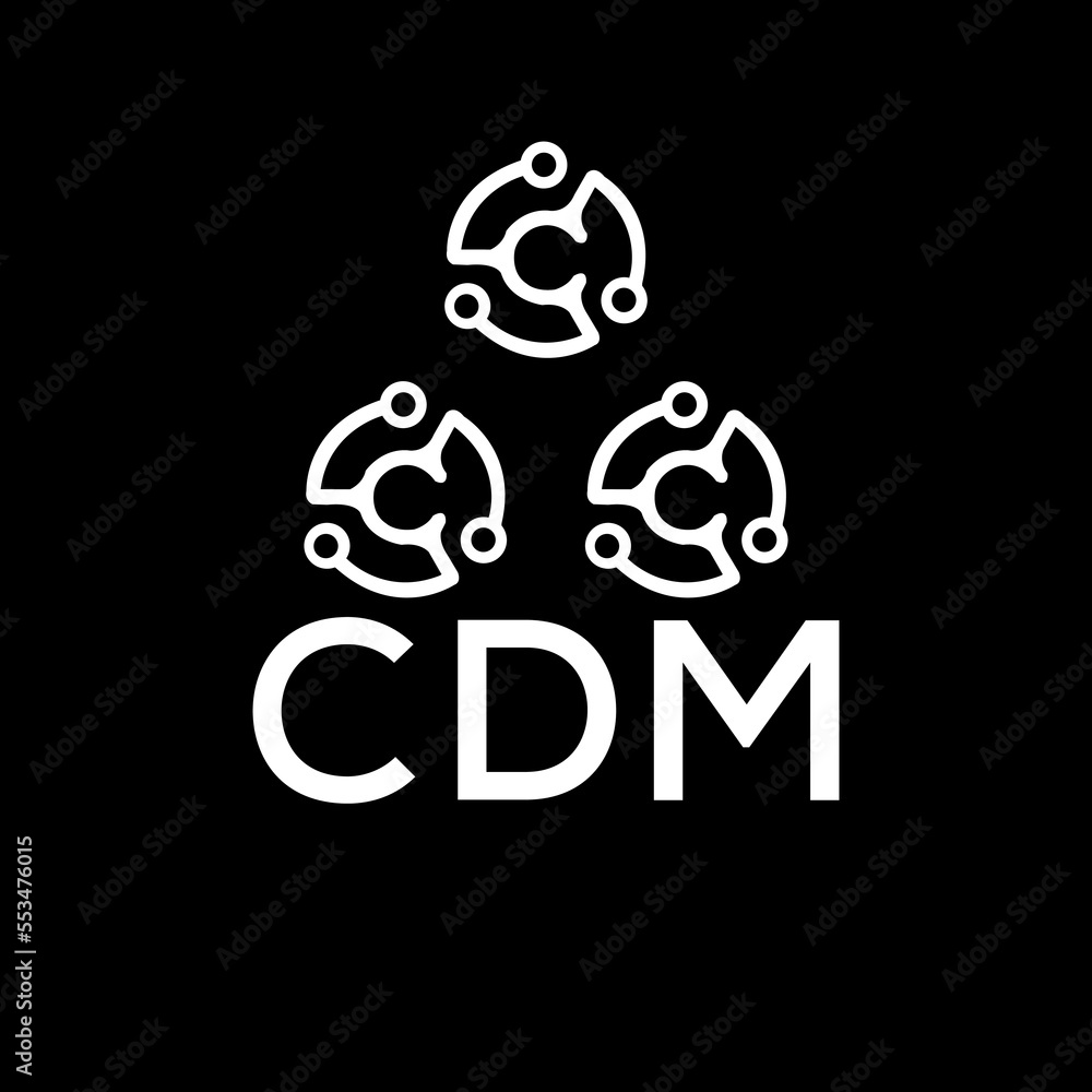 CDM letter logo. CDM best black background vector image. CDM Monogram ...