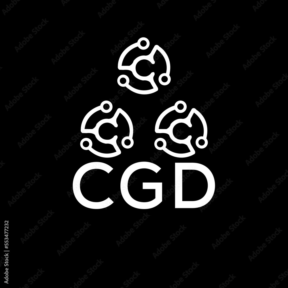 CGD letter logo. CGD best black background vector image. CGD Monogram ...