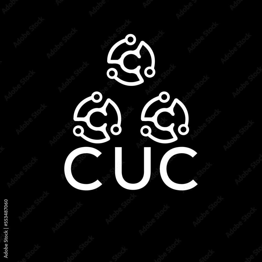 CUC letter logo. CUC best black background vector image. CUC Monogram ...