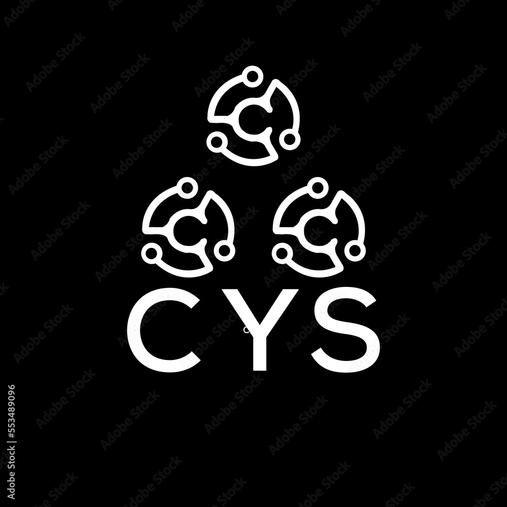 CYS letter logo. CYS best black background vector image. CYS Monogram ...