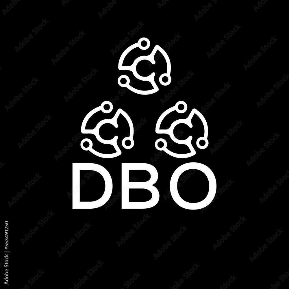 DBO letter logo. DBO best black background vector image. DBO Monogram ...
