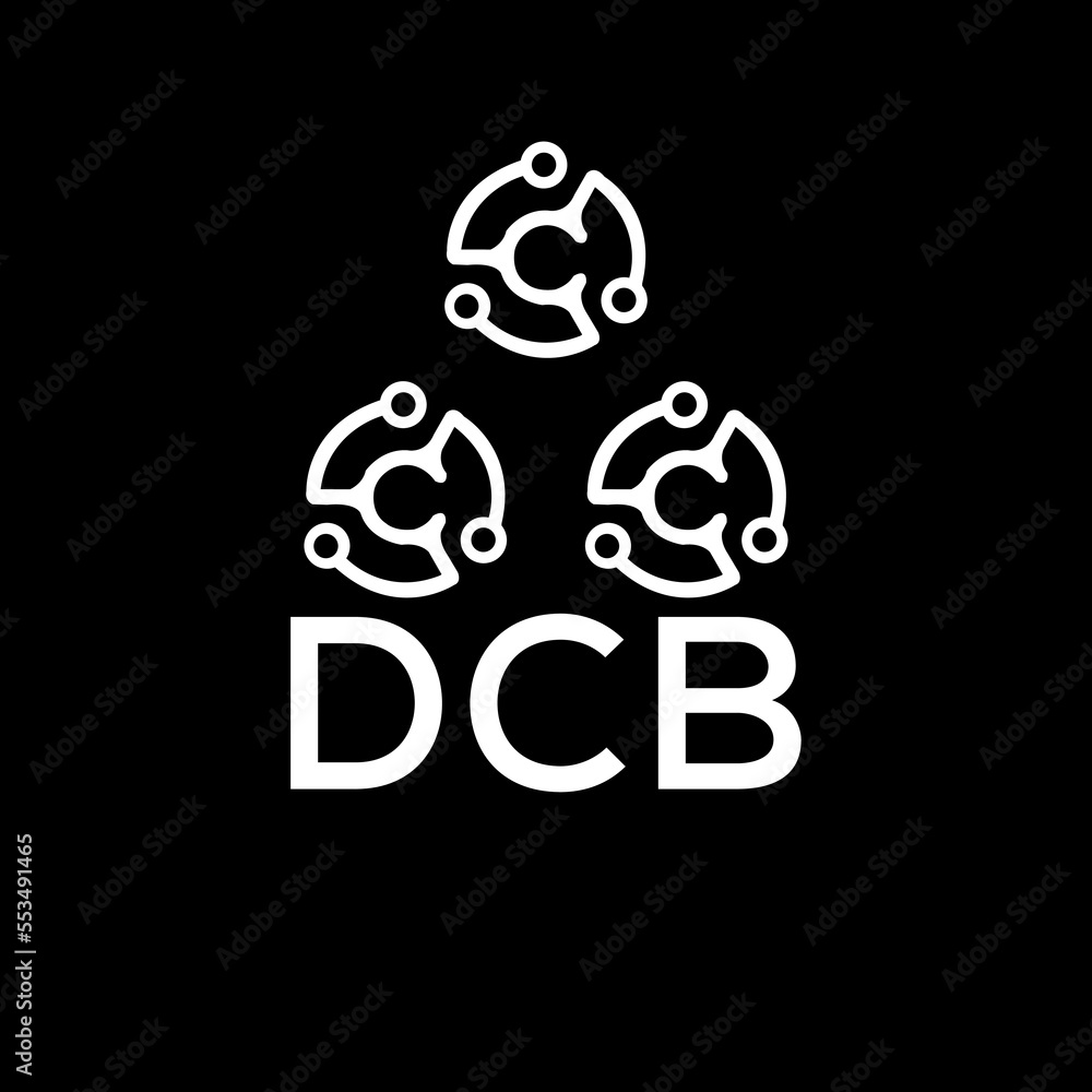 DCB letter logo. DCB best black background vector image. DCB Monogram ...