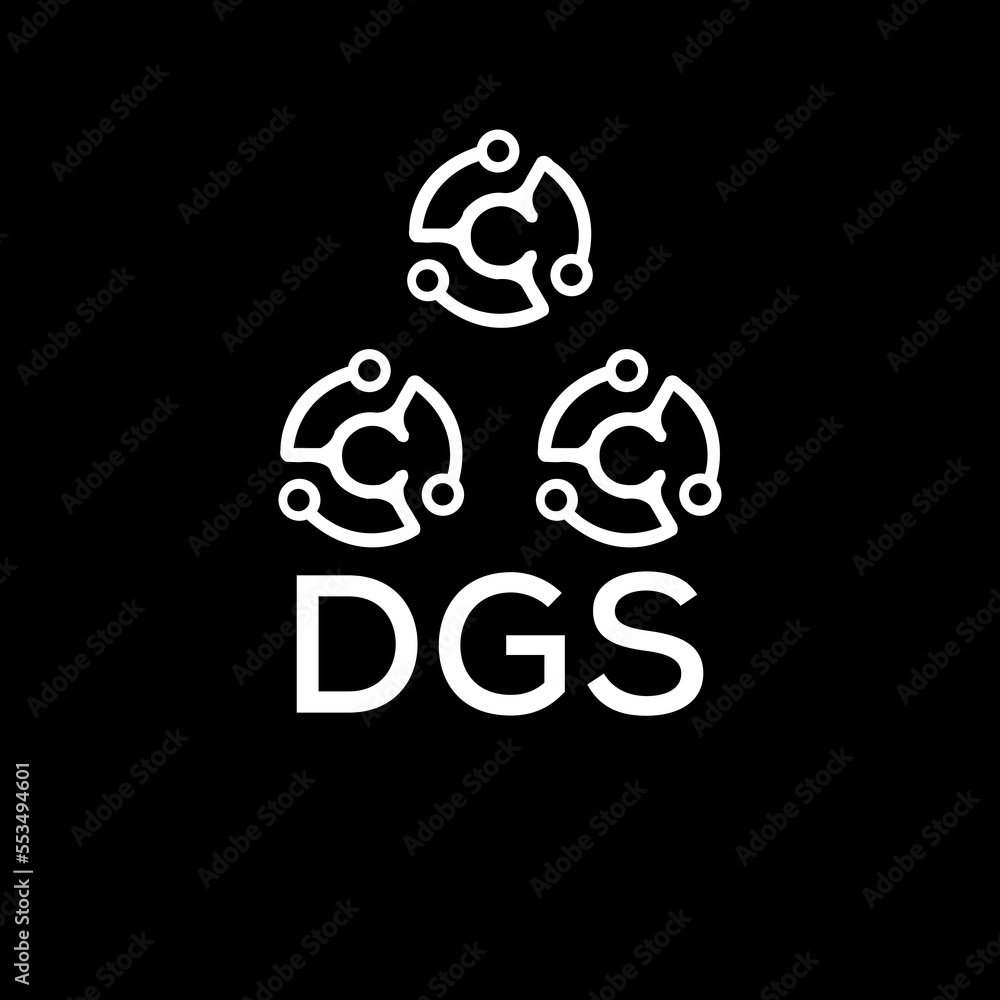 DGS letter logo. DGS best black background vector image. DGS Monogram ...