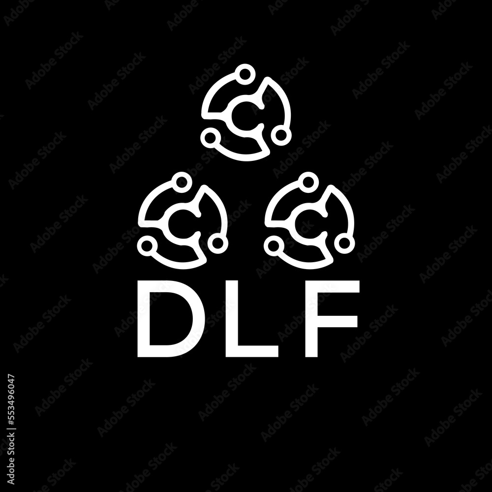 DLF letter logo. DLF best black background vector image. DLF Monogram ...