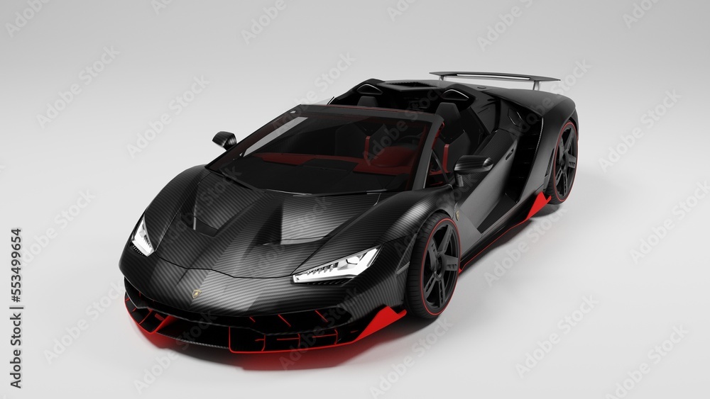 Supercar Lamborghini Centenario Roadster isolated on white background ...