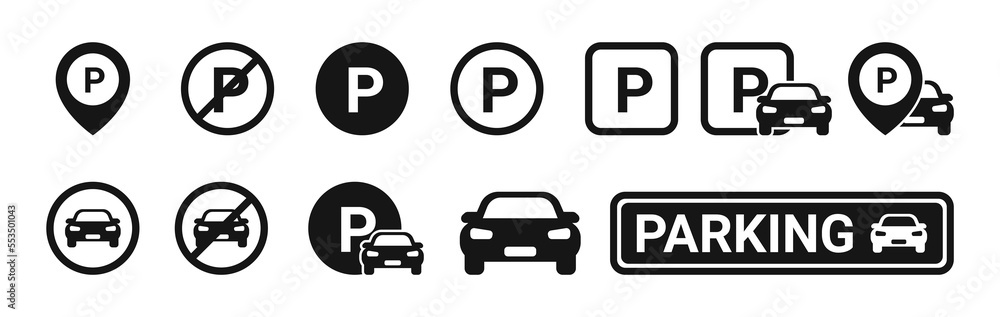 Car parking icon set. Vector EPS 10 Stock Illustration | Adobe Stock