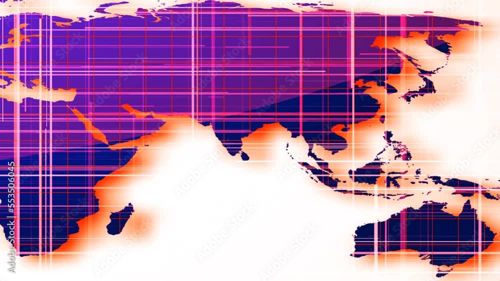 technology wave lines motion digital background, . modern earth map ...