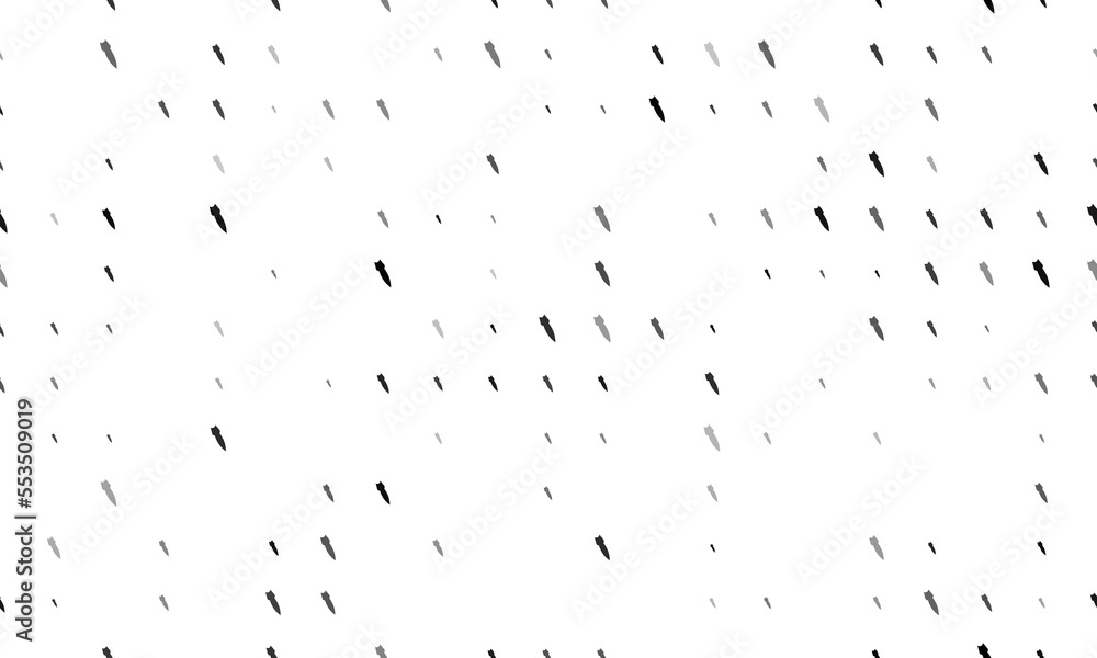 Seamless background pattern of evenly spaced black falling rocket ...