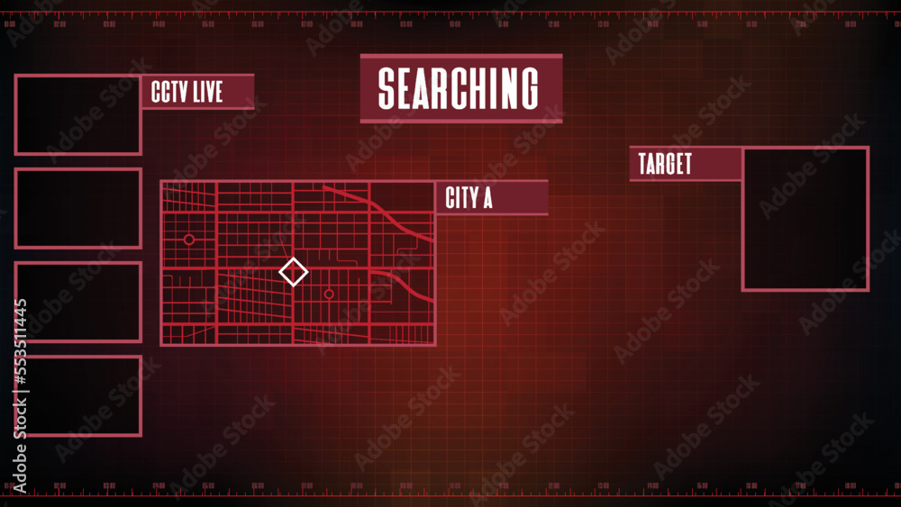 abstract background of futuristic tracing target searching maps hud ui screen Stock Vector ...