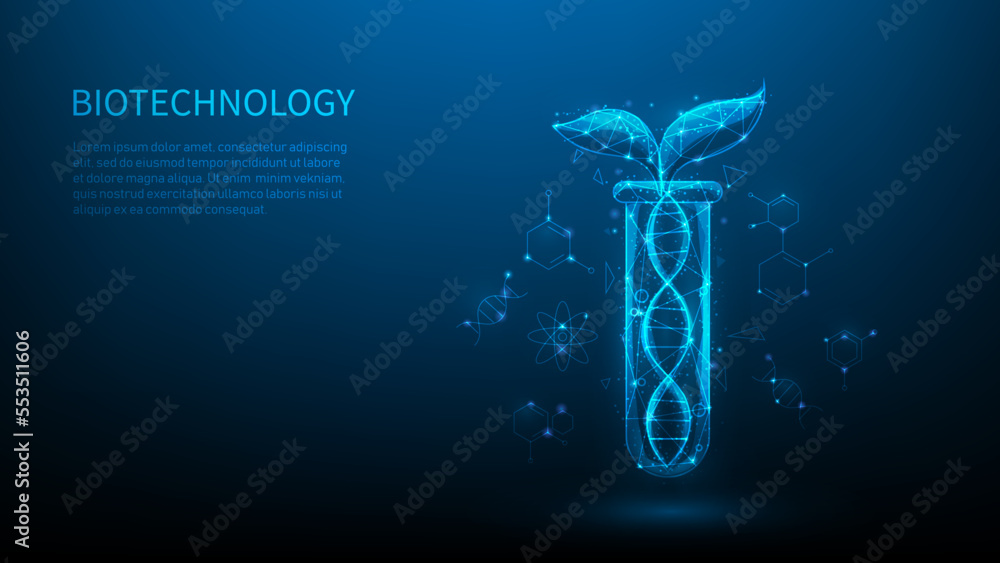 ecology innovation biotechnology on blue dark background. vector ...