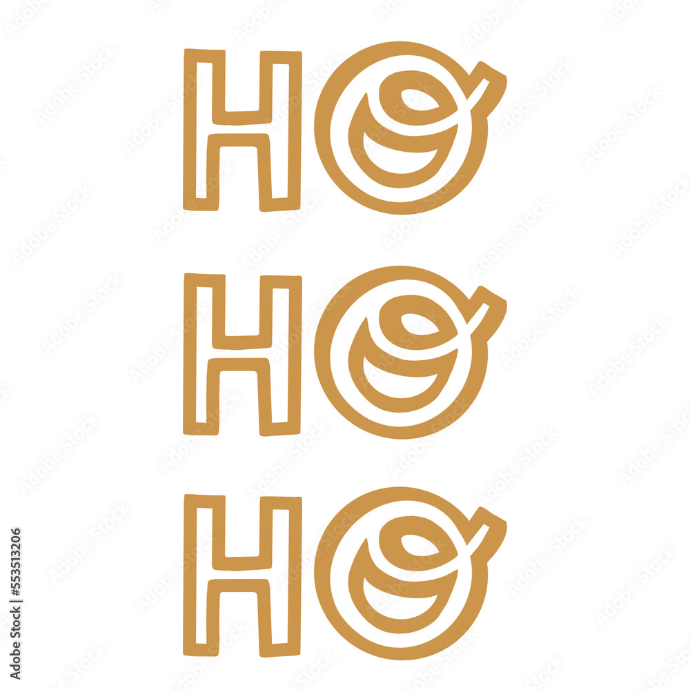 Ho ho ho hand lettering isolated element for Christmas time. Hand ...