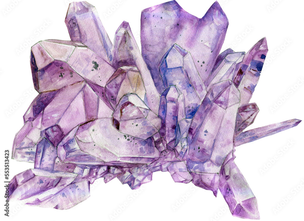 Amethyst Cluster Drawing