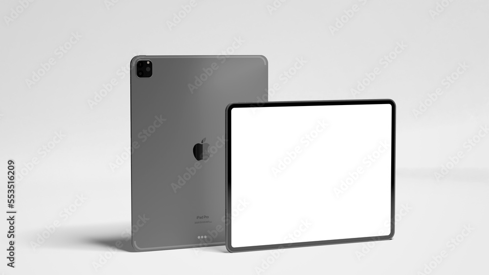 Apple iPad Pro 2022 horizontal orientation mockup on white background ...