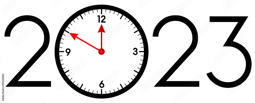 10 second countdown to 2023. New Year Clock Pictogram Stock Vector ...