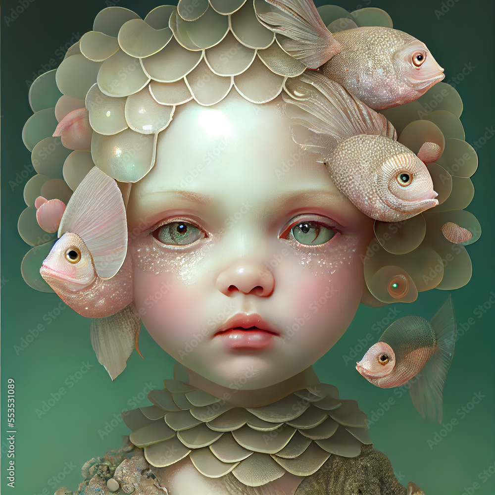 Cute Mermaid Stock Illustration Adobe Stock