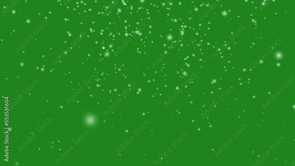Snow falling on green background seamless looping animation. Stock ...