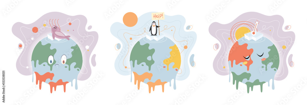 Climate change concept. Global warming design. Nature environment ...