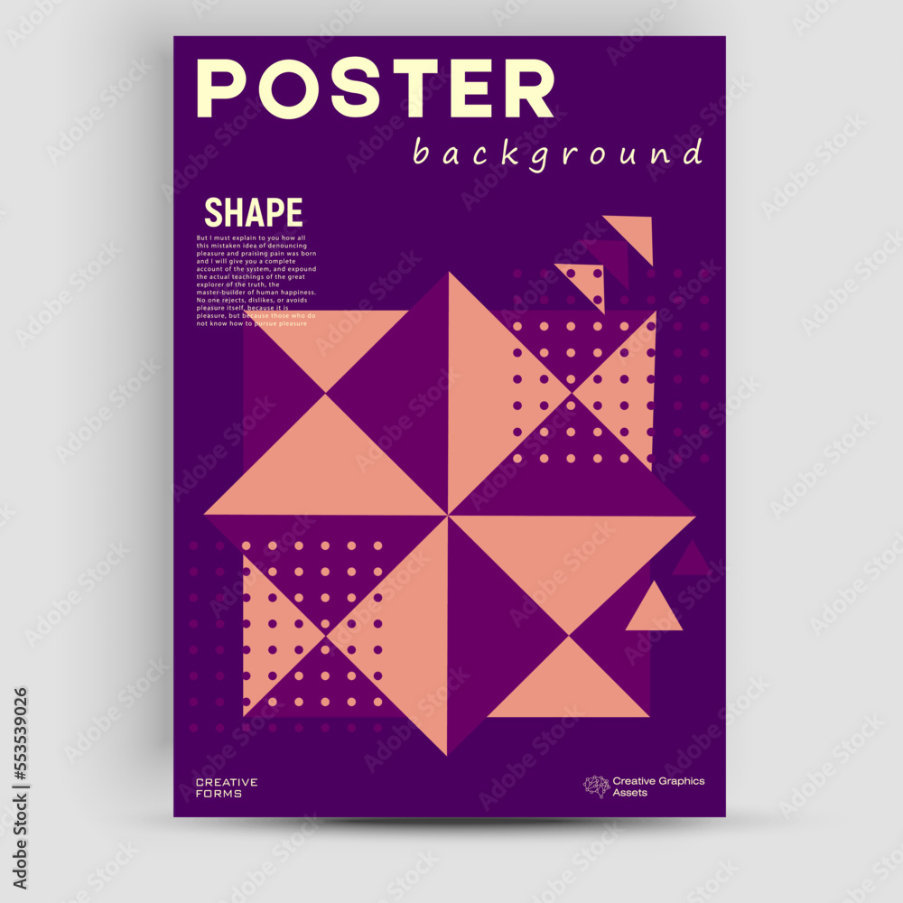 Meta modern aesthetics of swiss design poster collection layout ...