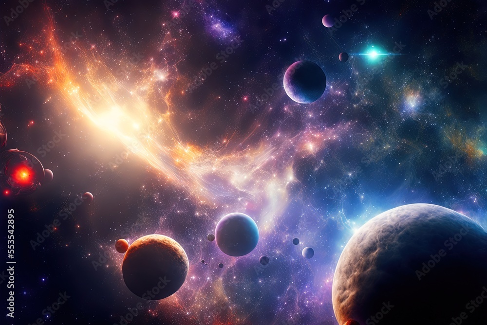 The whole solar system and beyond in one panoramic space image. format ...