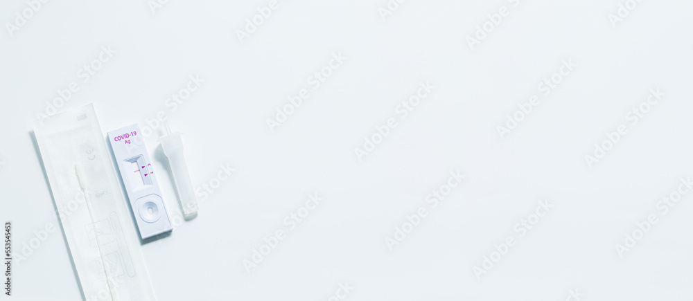 COVID-19 test kit on a white background,covid-19 positive and negative ...