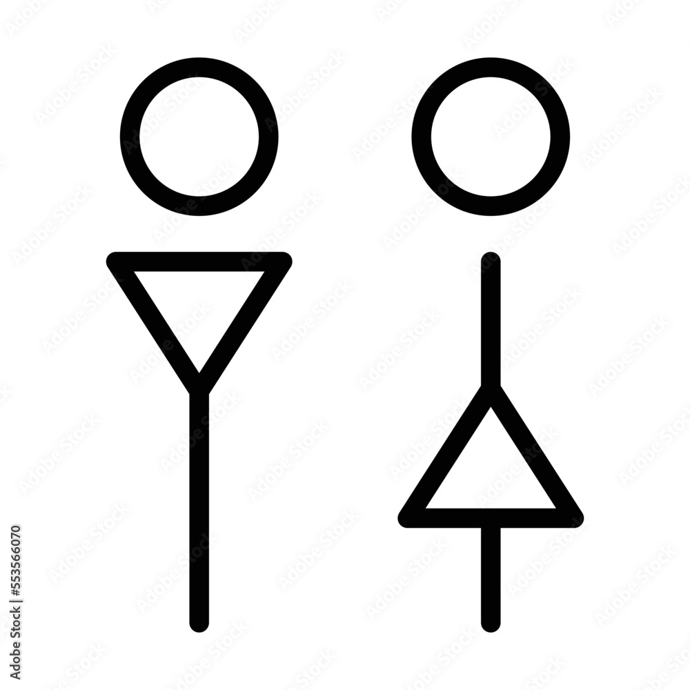 Toilet sign vector with man and woman restroom symbol in a glyph ...