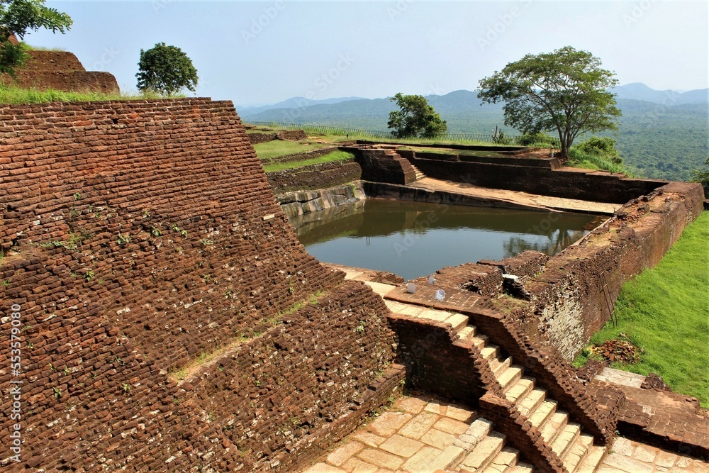 Sigiriya rock fortress, Sri Lanka. On top of mount Sigiriya, Sri Lanka ...