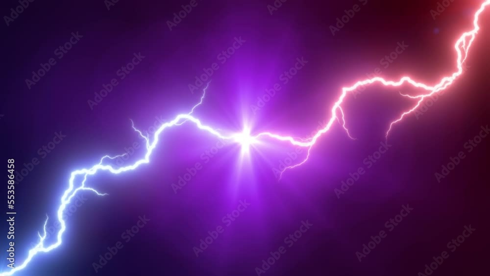 Lightning collision red and blue background, versus footage seamless ...