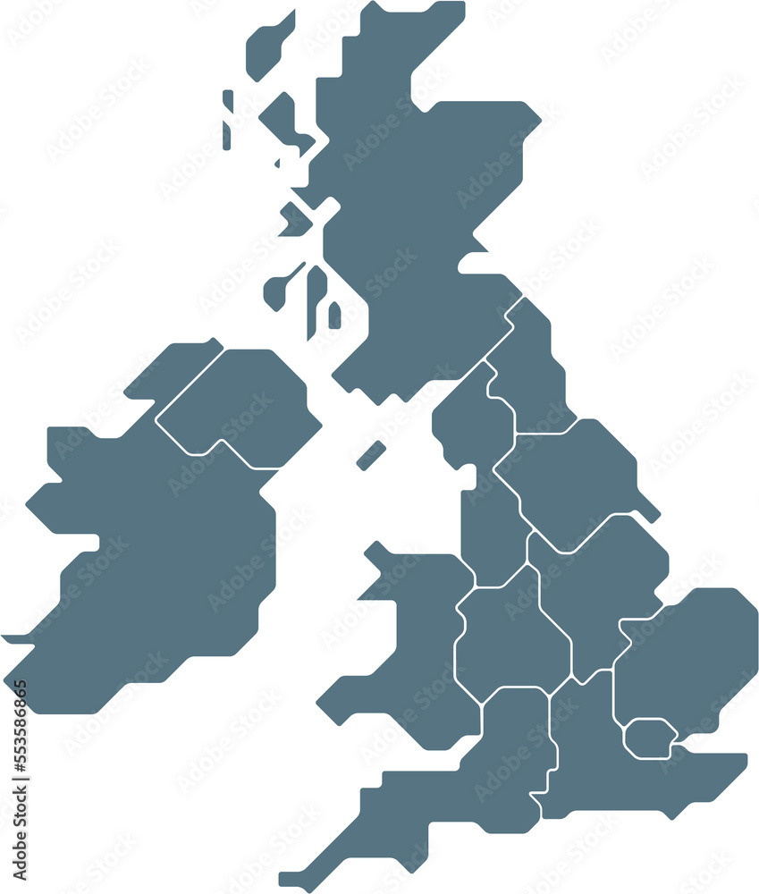 outline drawing of united kingdom map. Stock Illustration | Adobe Stock