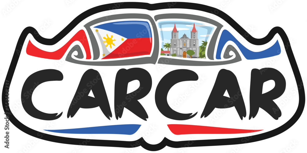 Carcar Philippines Flag Travel Souvenir Sticker Skyline Landmark Logo ...