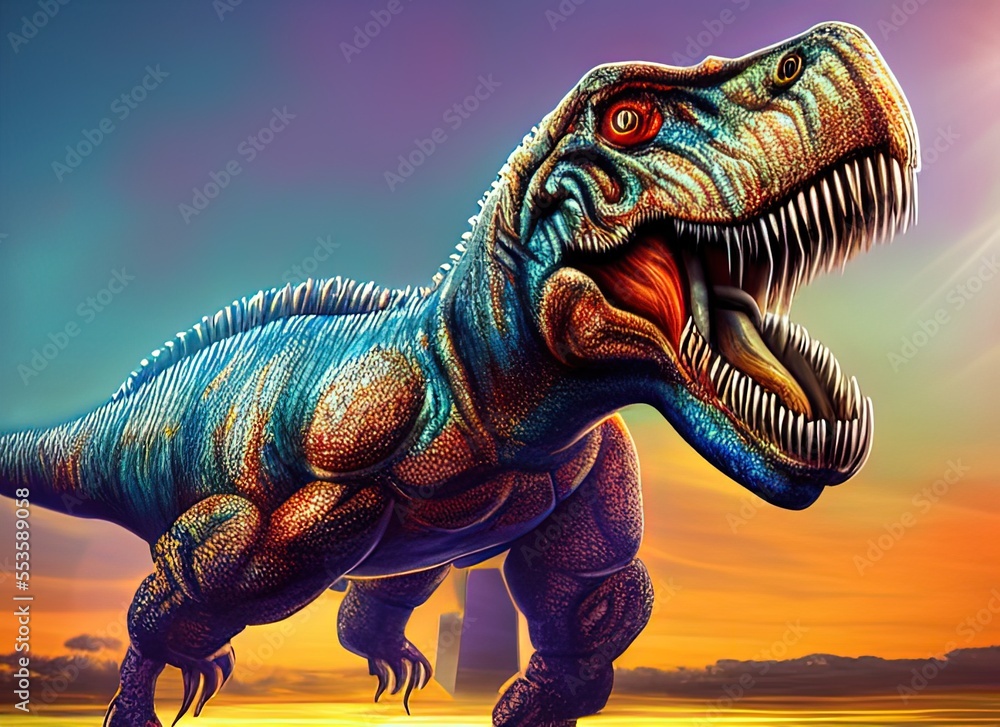 Giganotosaurus Dinosaur Specie Fictional Depiction Stock Illustration ...