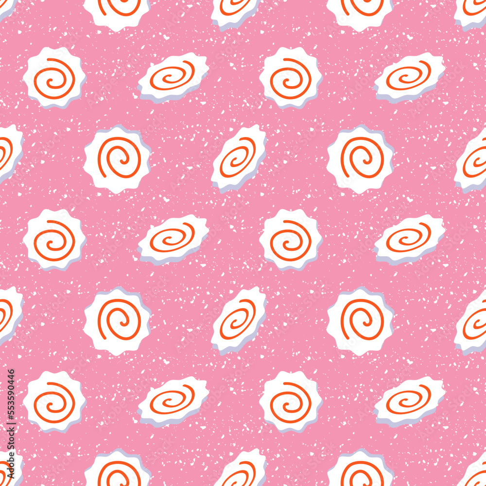 Seamless pattern with narutomaki slices vector illustration ...