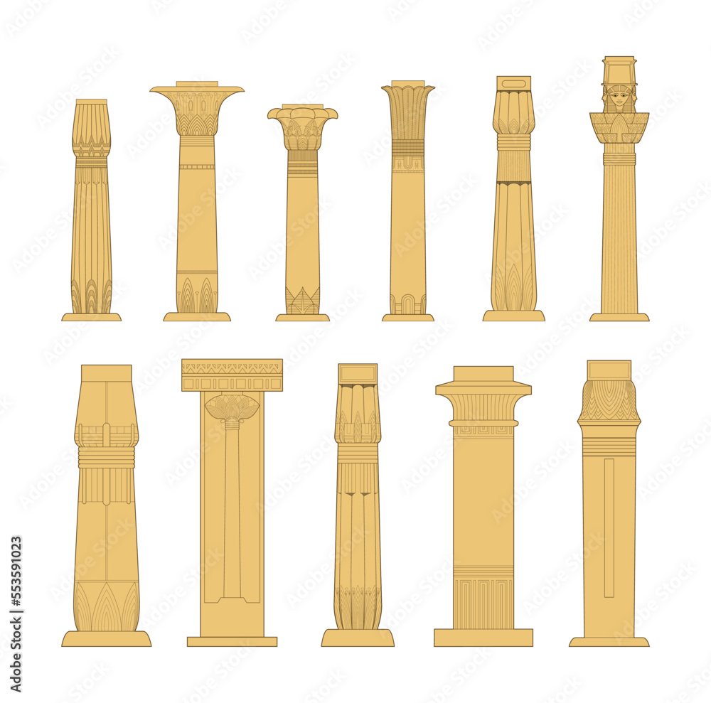 Columns in different styles. Flat design. Format vector Stock Vector ...